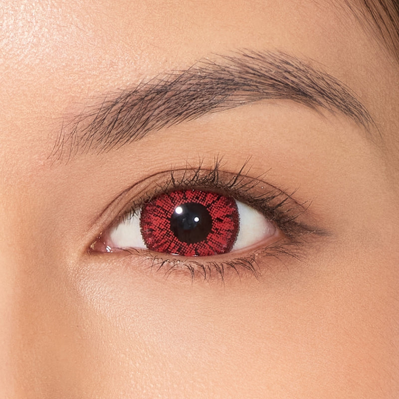 Super Pinky Bright Red Cosplay Colored Contacts with Prescription