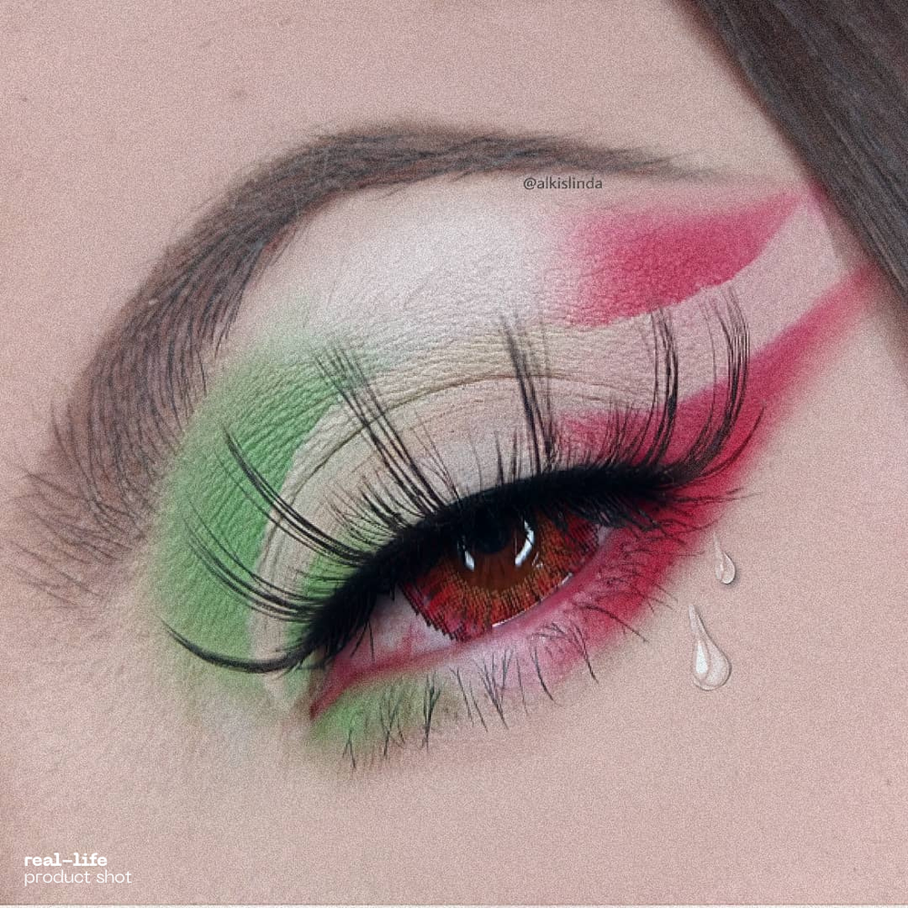 Super Pinky Bright Red Colored Contacts for Cosplay with Prescription ...