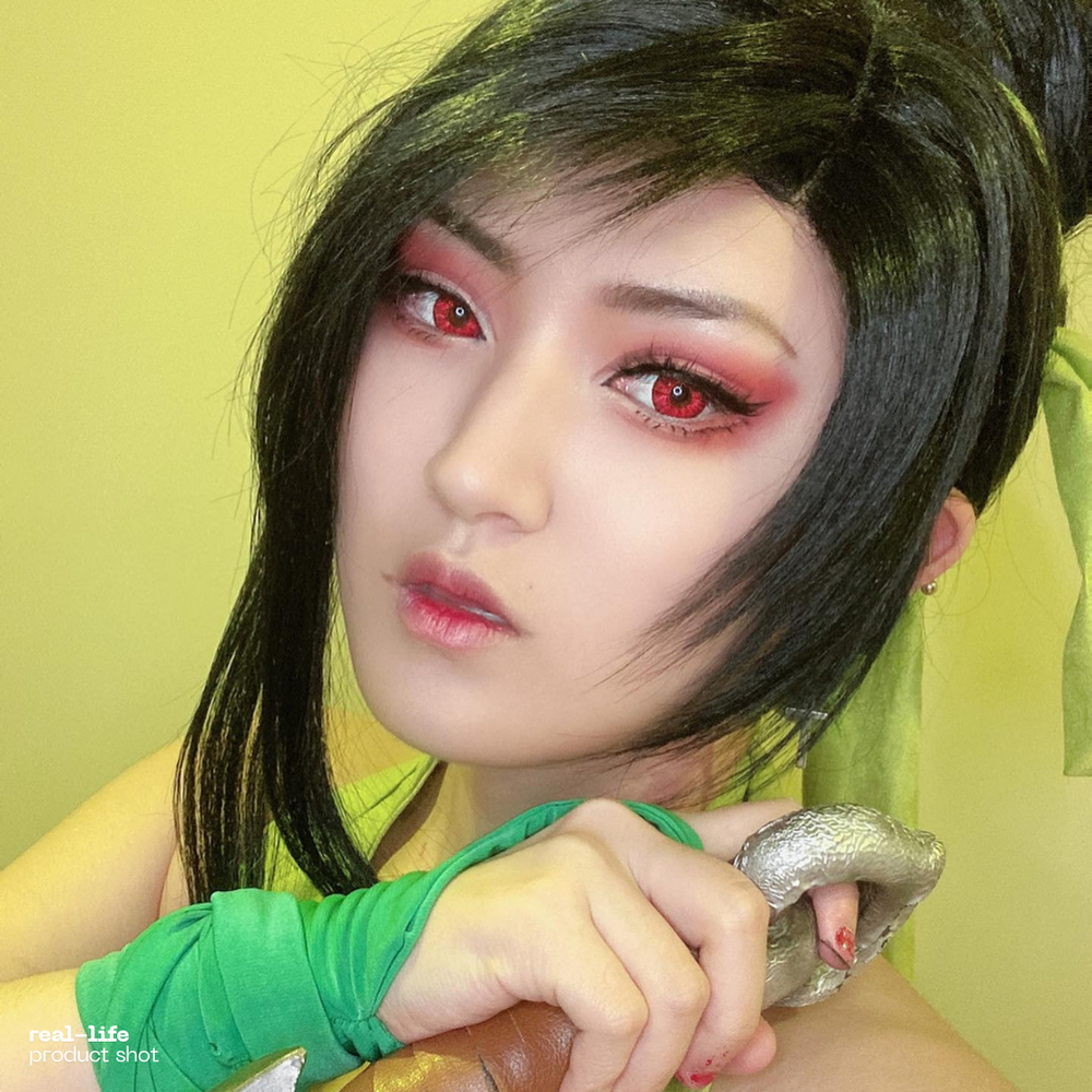 Super Pinky Bright Red Cosplay Colored Contacts with Prescription
