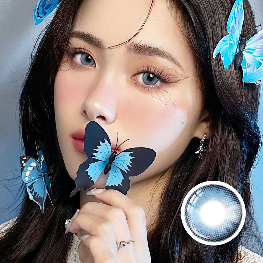 Pretty Blue Affair - Light Blue Colored Contacts | Monthly