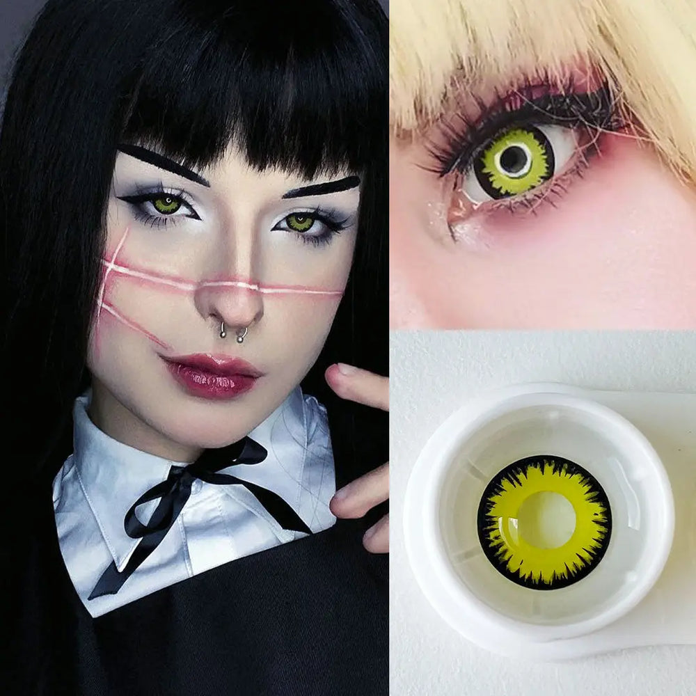 Yellow Eclipse Halloween Lenses - Unearthly Glow for Haunting Looks