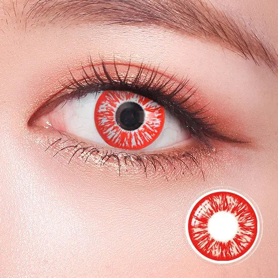 Hell Red Crazy Lens - Perfect for Devil and Demon Cosplay